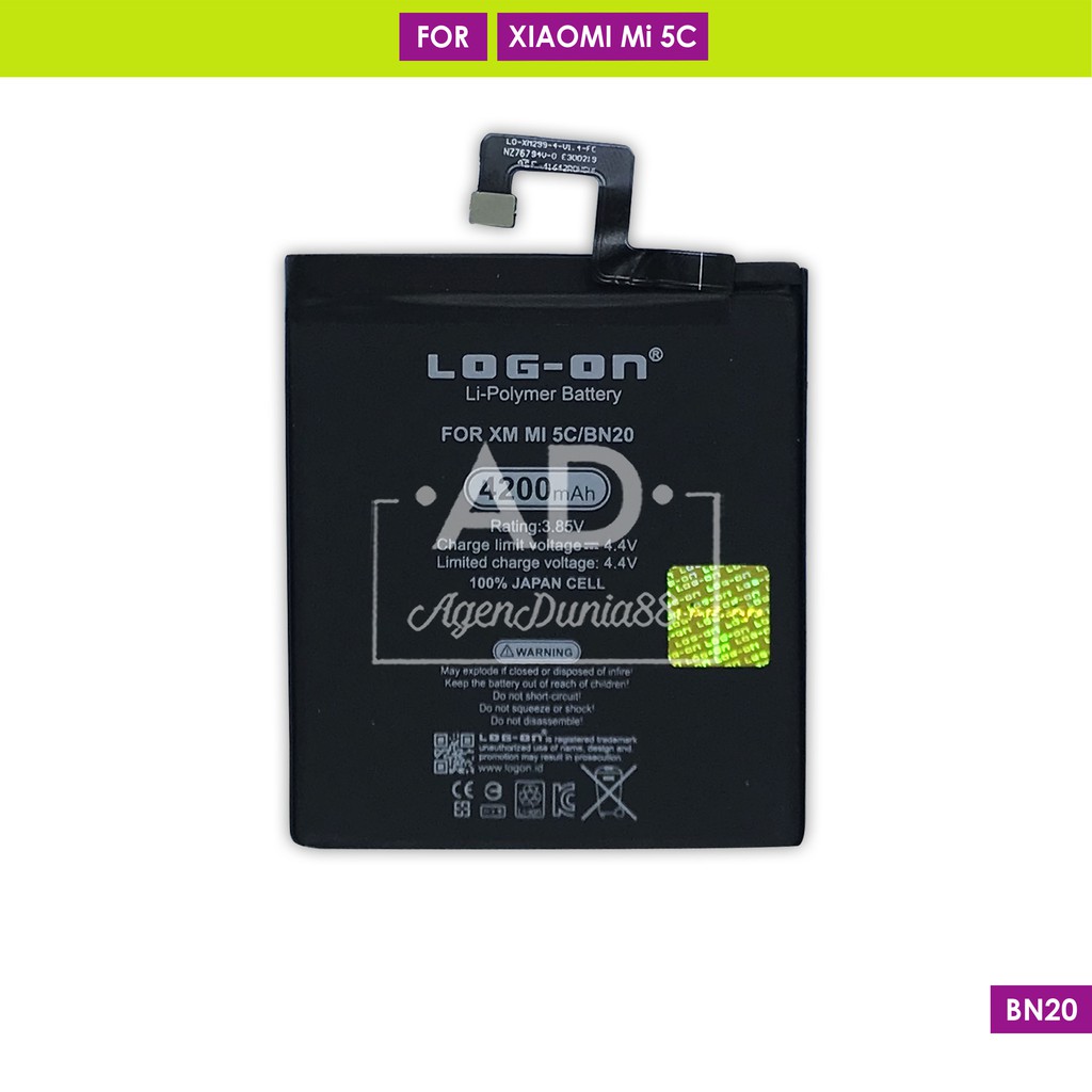 Jual BATERAI XIAOMI Mi 5C BN20 - LOG ON DOUBLE POWER BATTERY | Shopee Indonesia