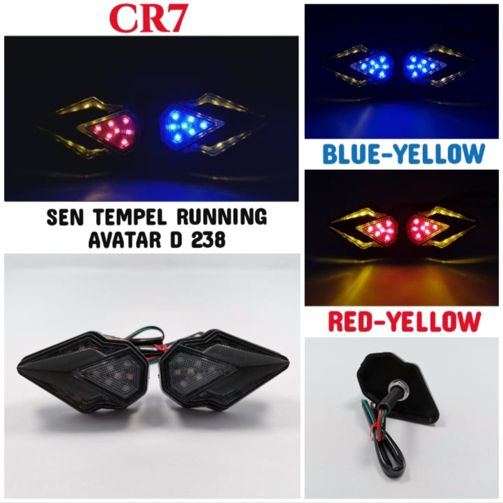 Jual lampu sein tempel crystal running standby 2 warna LED senja sen motor universal 2 mode ...
