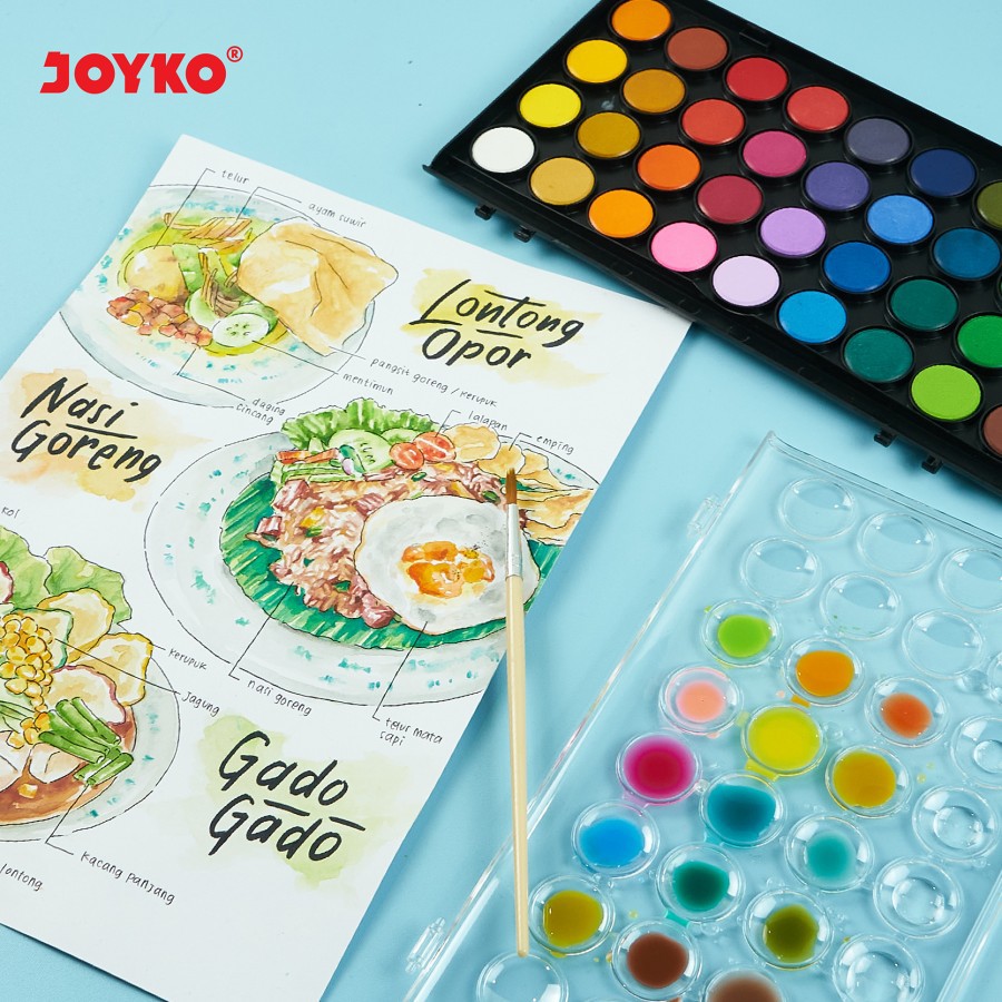Jual JOYKO WATERCOLOUR SET 36 COLOURS / CAT AIR JOYKO 36 WARNA SET WC-3 ...