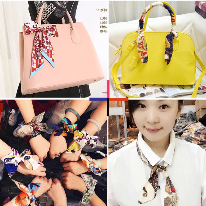Jual Pita Tas Twilly Wanita Syal Impor untuk Hiasan Tas / Bandana Ikat ...