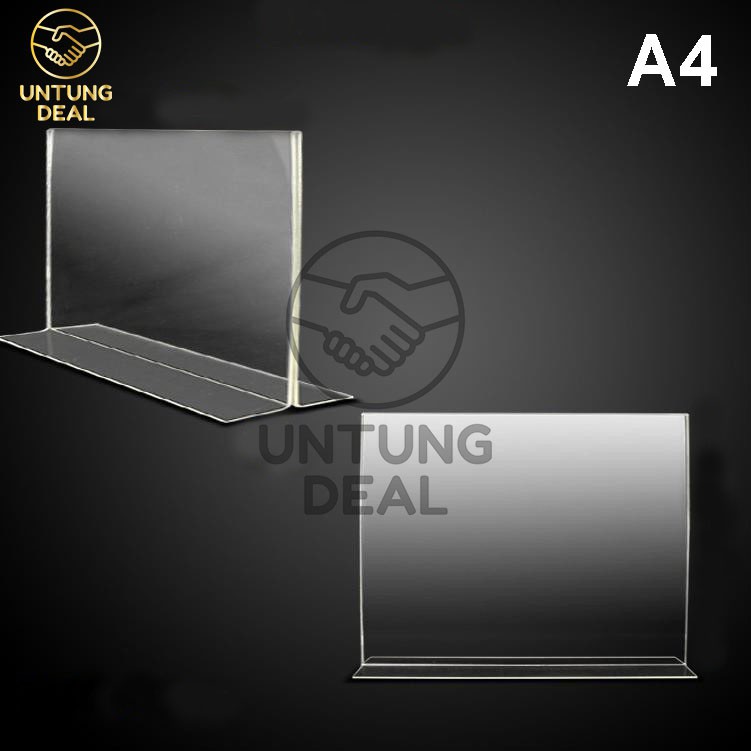 Jual Acrylic Tent Card Landscape A4 Tipe T / Standing Acrylic A4 ...