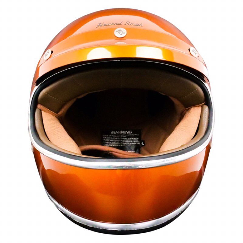 Jual HELM FULL FACE RETRO CAFE RACER HOWARD SMITH BRILIANT ORANGE ...