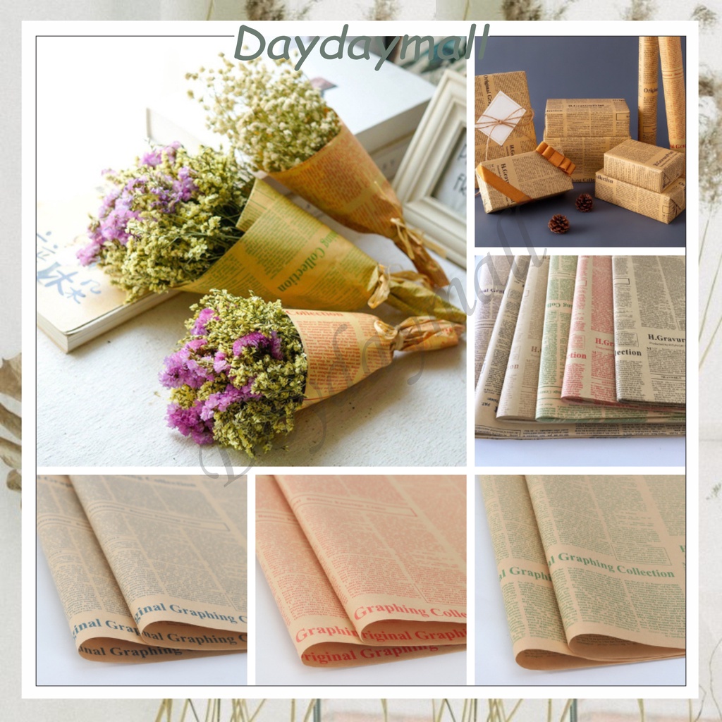 Jual KERTAS BUNGA PREMIUM VINTAGE CRAFT PAPER KERTAS BUKET PEMBUNGKUS ...