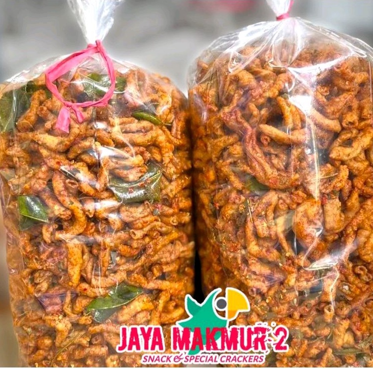 Jual 1kg keripik usus ayam jaya makmur 2 snack | Shopee Indonesia
