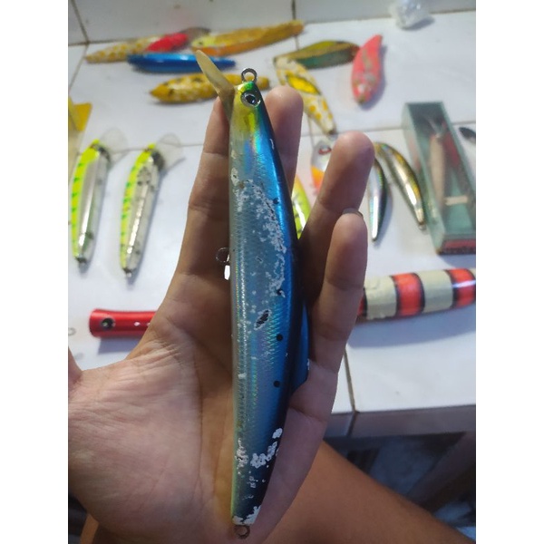 Jual lure casting popping minnow sinking tomigo 60gram bekas second ...