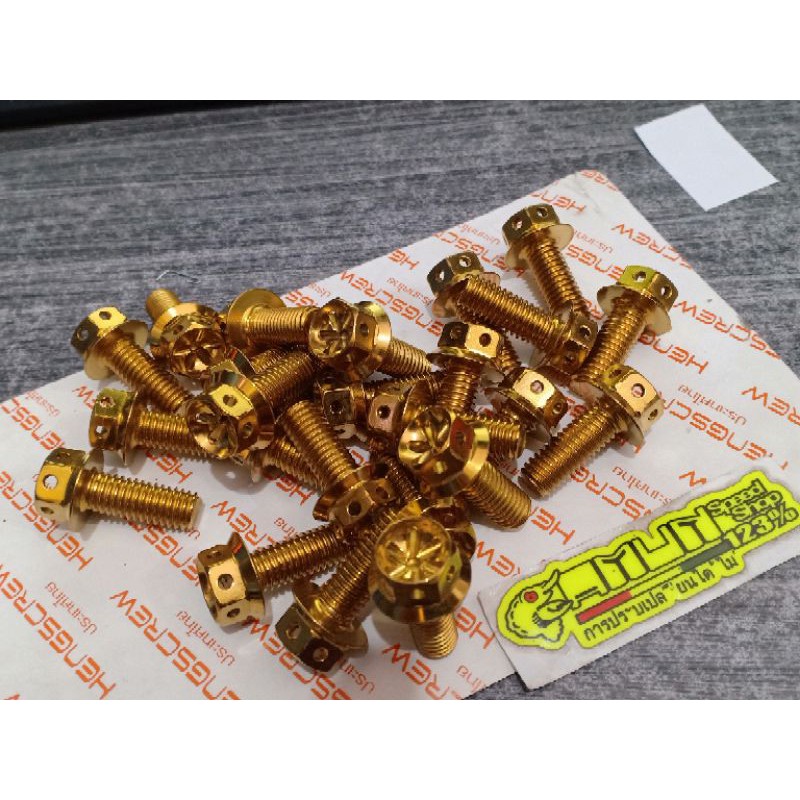 Jual baut Probolt Gold Flower 8x20 drat 12 panjang 2cm original Heng Thailand harga satuan ...