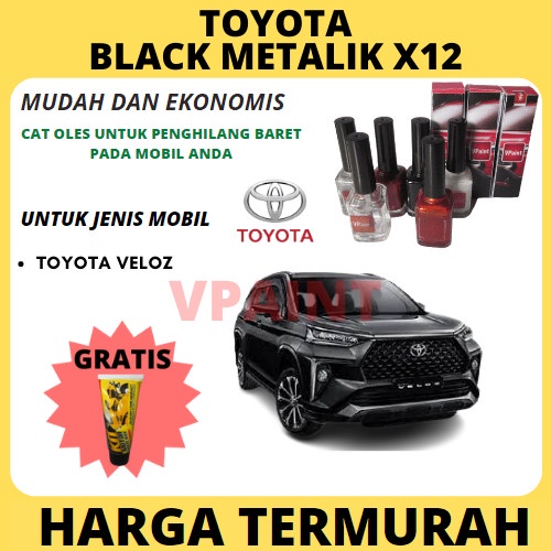 Jual CAT MOBIL HITAM VELOZ BLACK METALIK CAT OLES PENGHILANG BARET ...