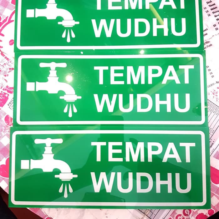 Jual AKRILIK WUDHU SIGN K3 RAMBU TEMPAT WUDHU 12x30cm | Shopee Indonesia