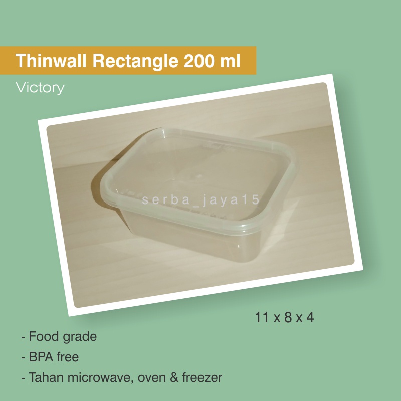 Jual Thinwall Rectangle 200 Ml Kotak Makan Plastik Shopee Indonesia