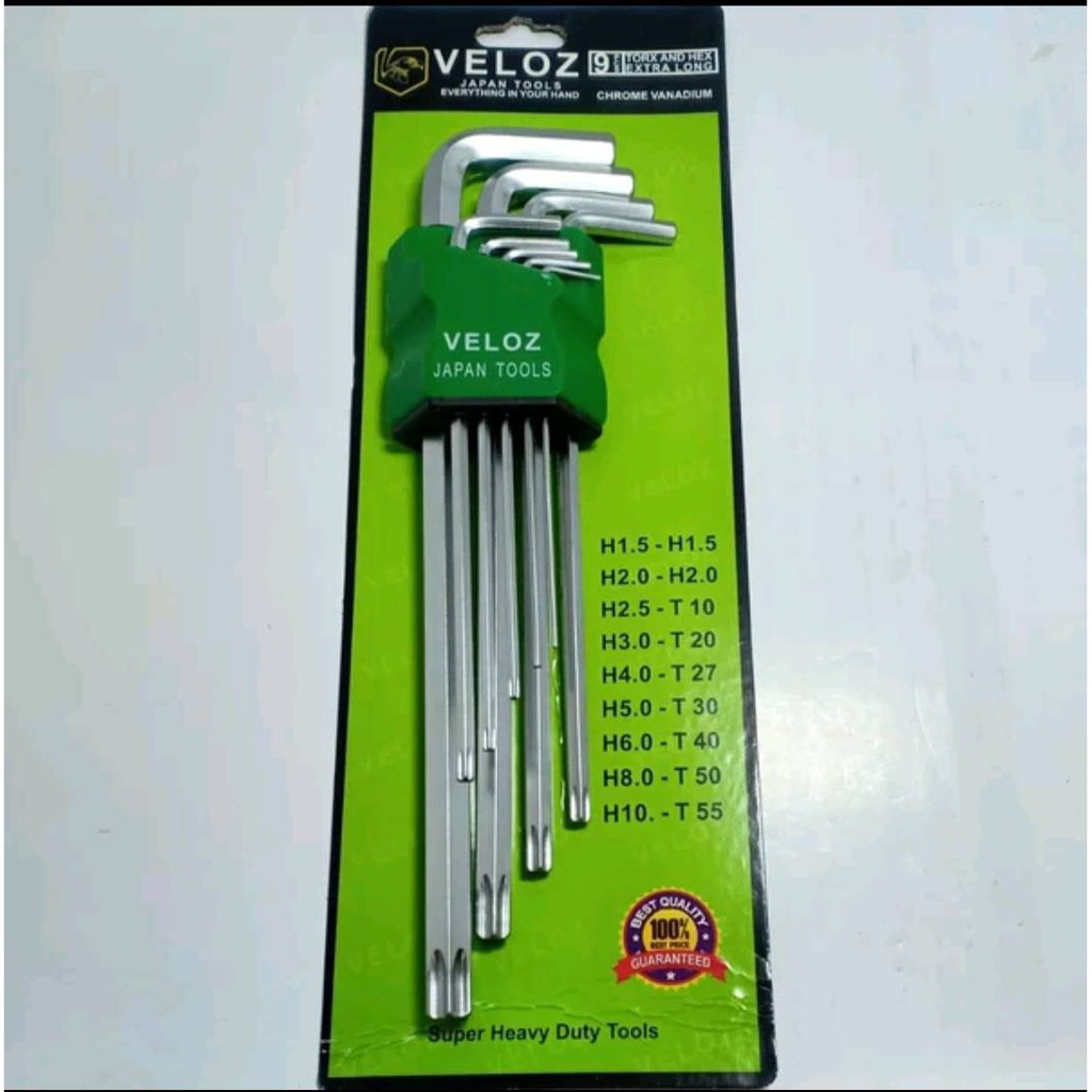 Jual Kunci L Set Kombinasi 9 pcs Kunci L Bintang Combination Hex Key ...