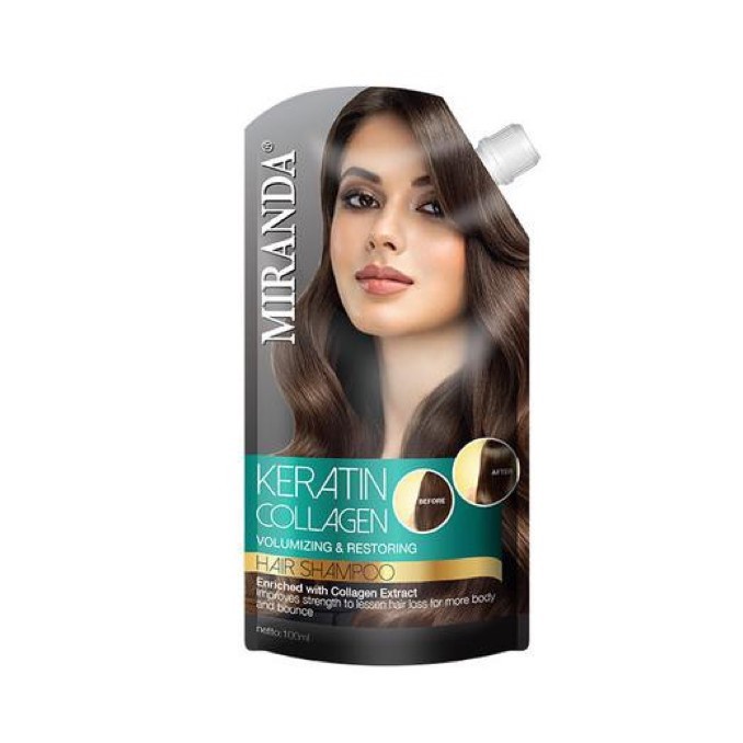 Jual Miranda Keratin Collagen Hari Shampoo - Sachet 100 ml | Shopee ...