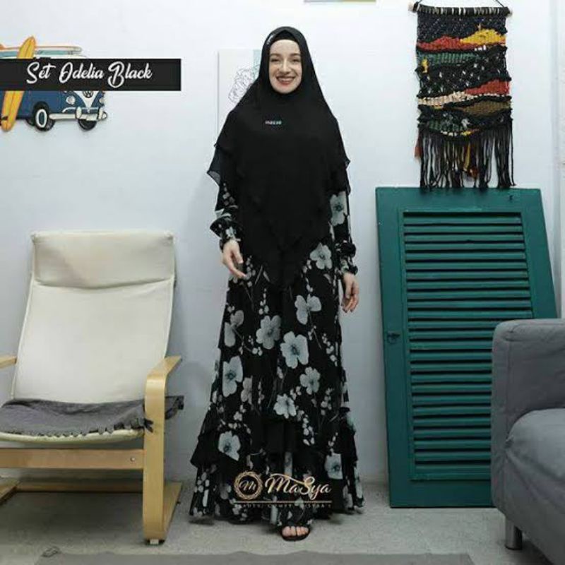 Jual Masya Syari Set Odelia Black | Shopee Indonesia