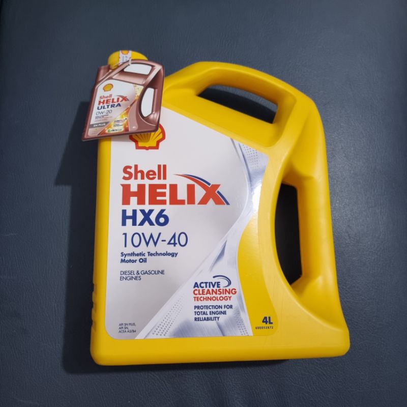 Jual Oli Mesin Mobil Shell Helix HX6 SAE 10W-40 4L 4 Liter Bensin ...