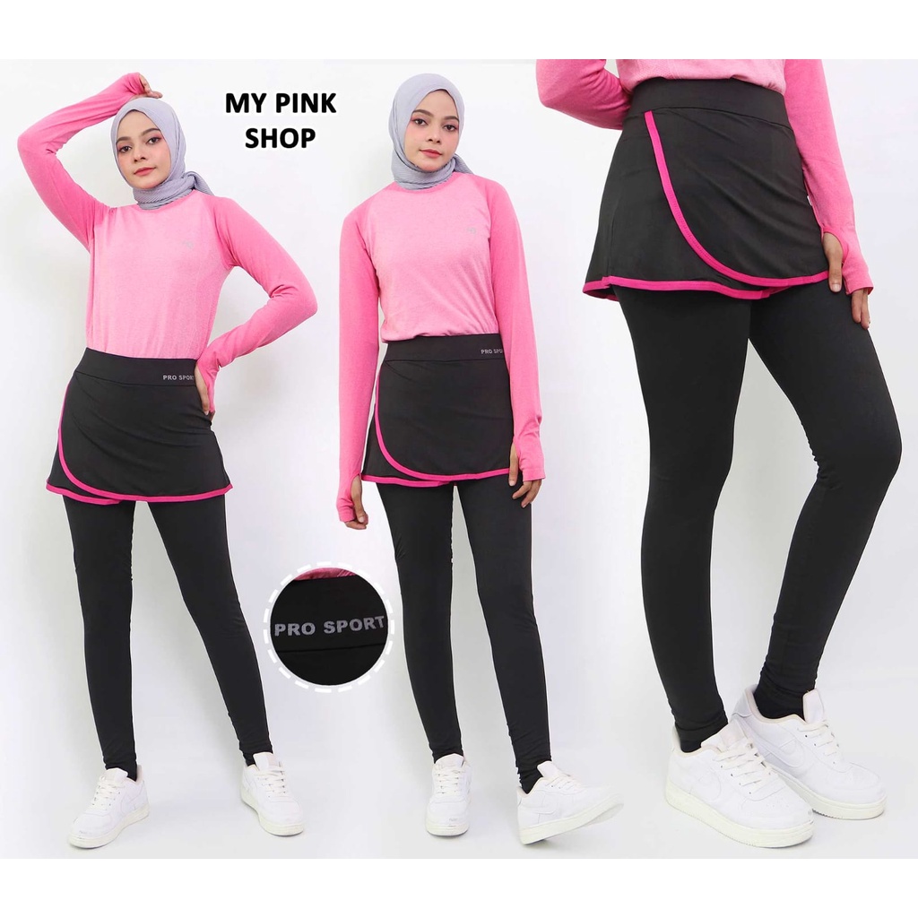 Jual Legging Rok Lapis Miring Sport 960 Panjang / Legging Rok Sport ...
