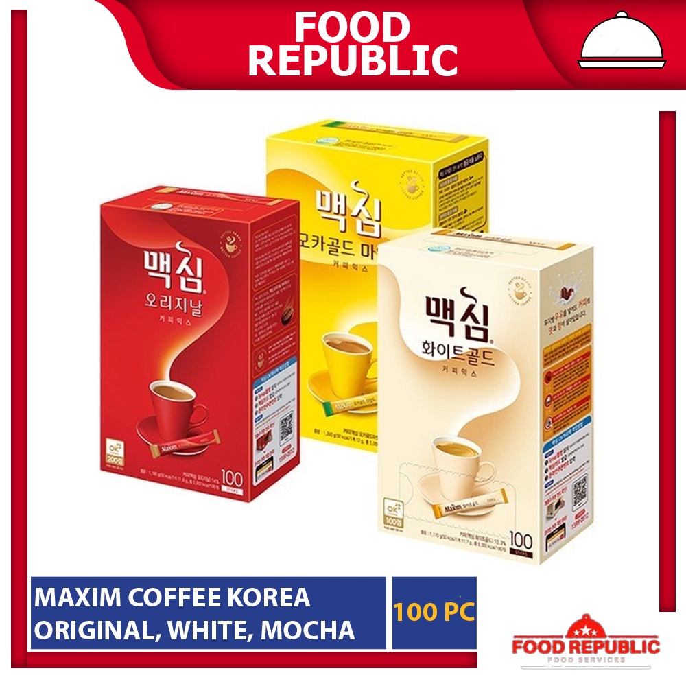 Jual MAXIM COFFEE 100 PC ORIGINAL WHITE MOCHA KOPI MIX KOREA INSTANT ...