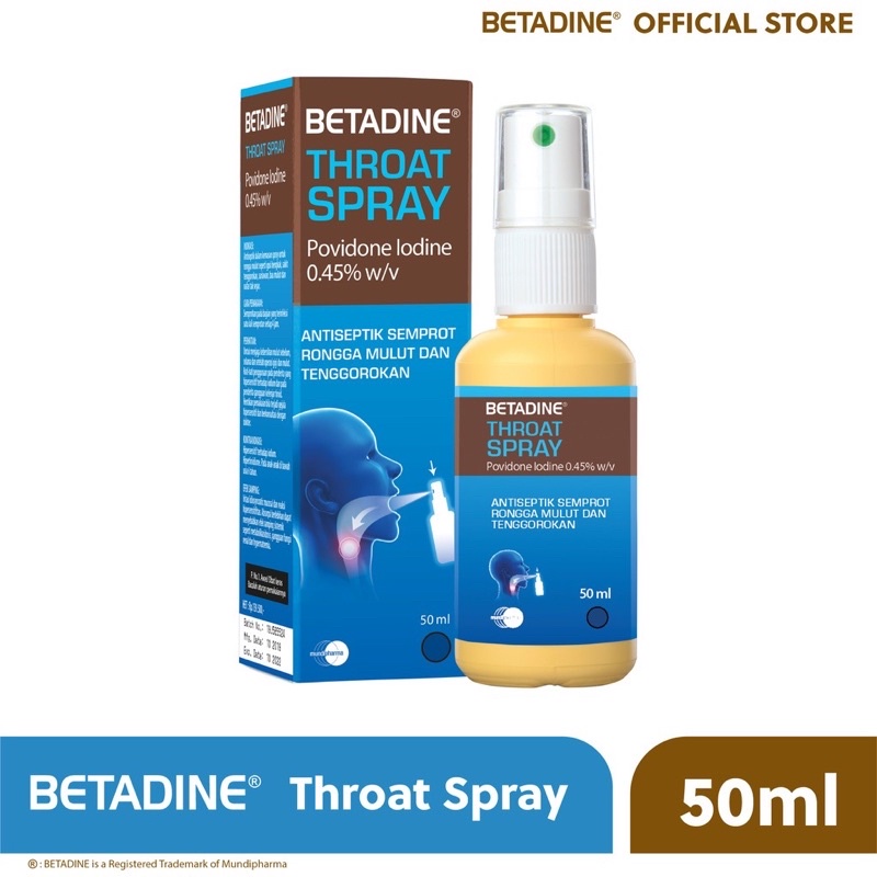 Jual Betadine Throat Spray - Obat Semprot Tenggorokan 50ml | Shopee ...
