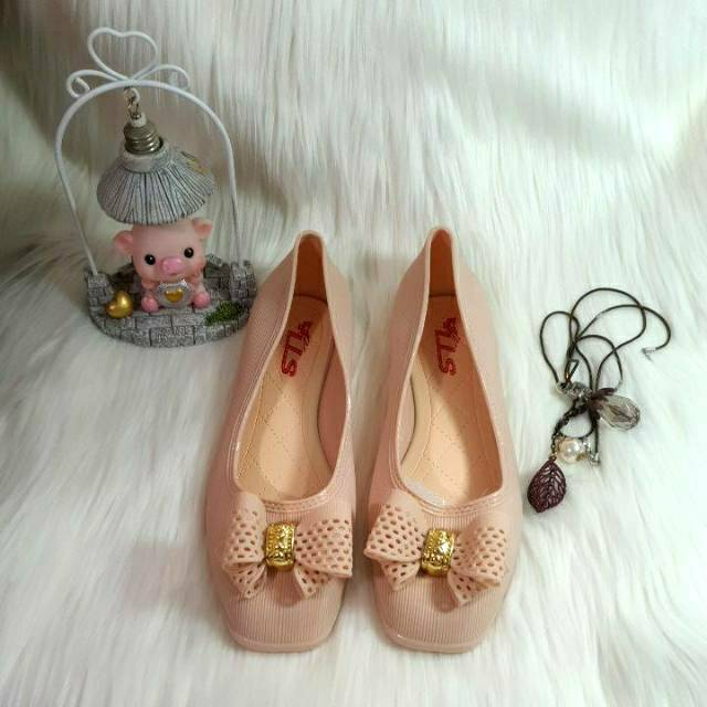 Jual Sepatu hak wanita perempuan cantik motif garis pita LLS 006 ukuran ...