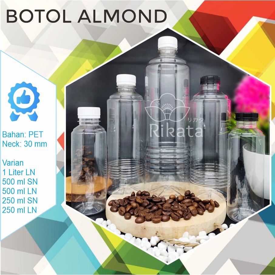 Jual PROMO ECER! All varian Botol Almond / Botol plastik 1000ml 1 Liter ...