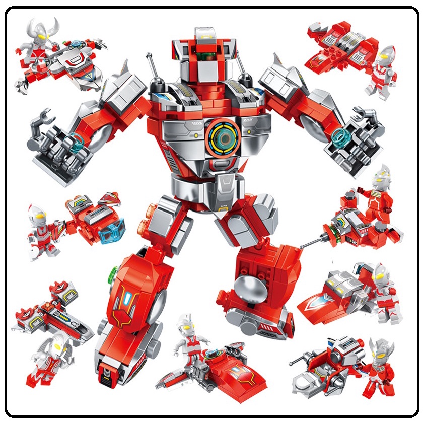 Jual 1 SET ISI 8 iN 1 PUZZLE BRICK SUSUN DIY ROBOT ULTRAMAN EDUKASI ...