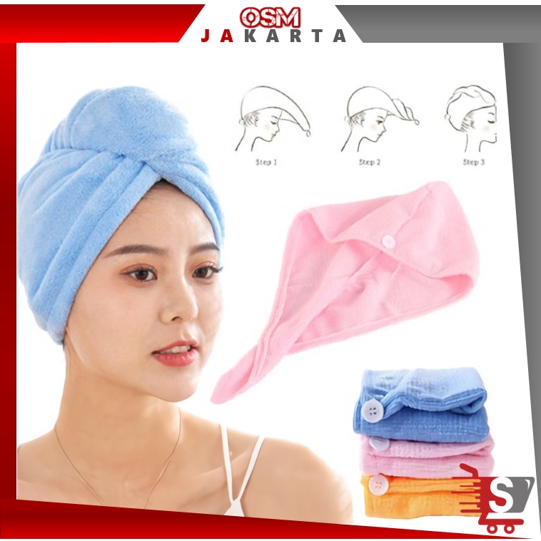 Jual OSM JKT H858 Handuk Kepala Keramas / Handuk Pengering Rambut ...
