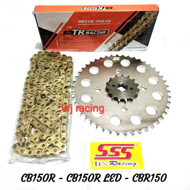 Jual Gear Set SSS CB150R /CBR 150 / CB 150 R LED / Verza / Sonic 150 R + Rantai TK Racing Gold ...