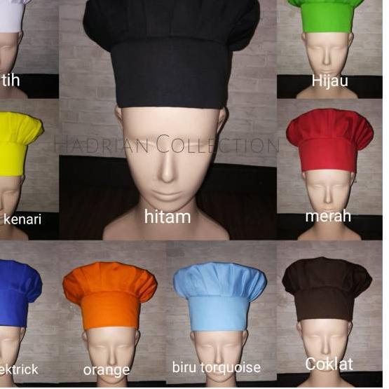 Jual Topi Koki Topi Chef Hat Chef Profesional Dewasa dan anak - Hitam ...