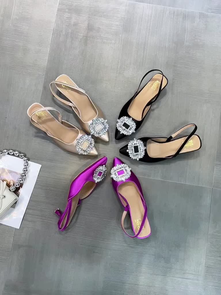 Jual COLINE CLN-739 Heels Sparkly Slingback Shoes 5cm #C1141 | Shopee ...