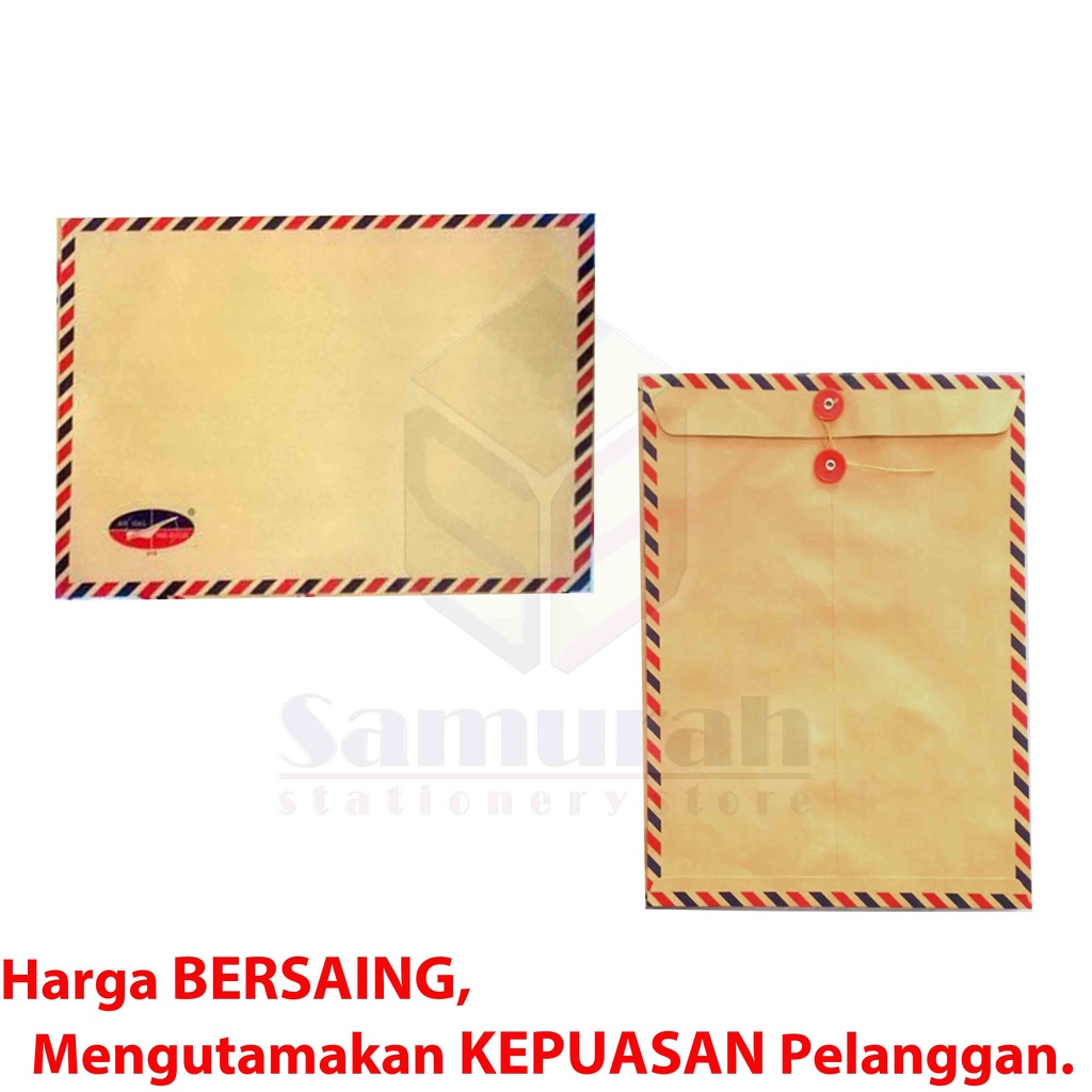 Jual Amplop Kertas Coklat Airmail Tali 310 Ukuran Folio / Envelope F4 ...