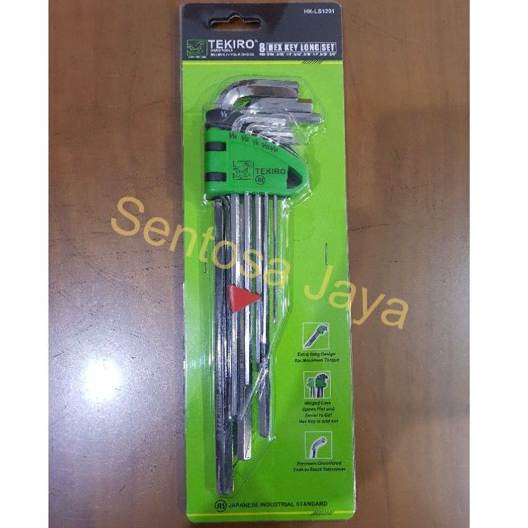 Jual Kunci L Panjang / Hex Key Long Set 8 pcs pc (5/64-3/8" inch in ...