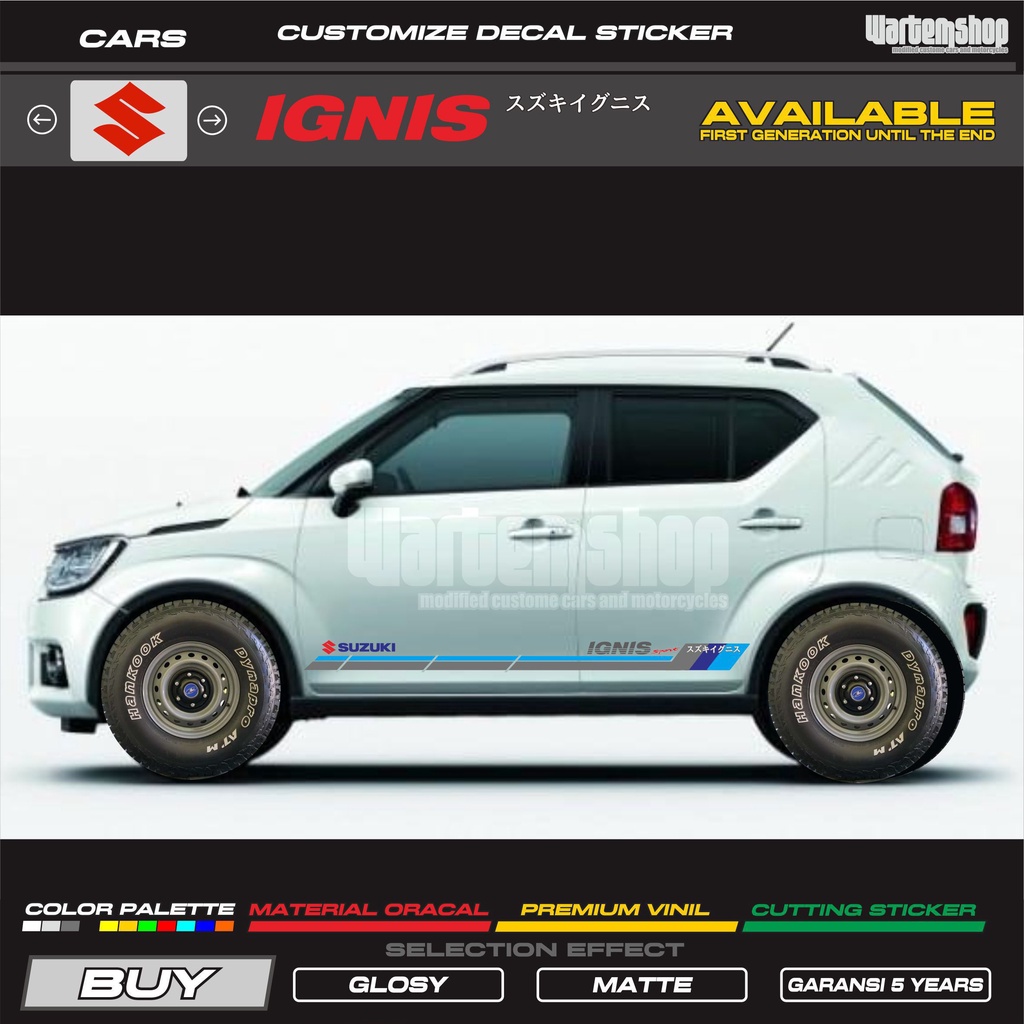 Jual SIDE DECAL SUZUKI IGNIS BLUE SILVER 8 | Shopee Indonesia