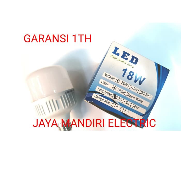 Jual LAMPU LED BULB 18 WATT PUTIH BOHLAM E27 GARANSI 1 THN 18W 18WATT ...