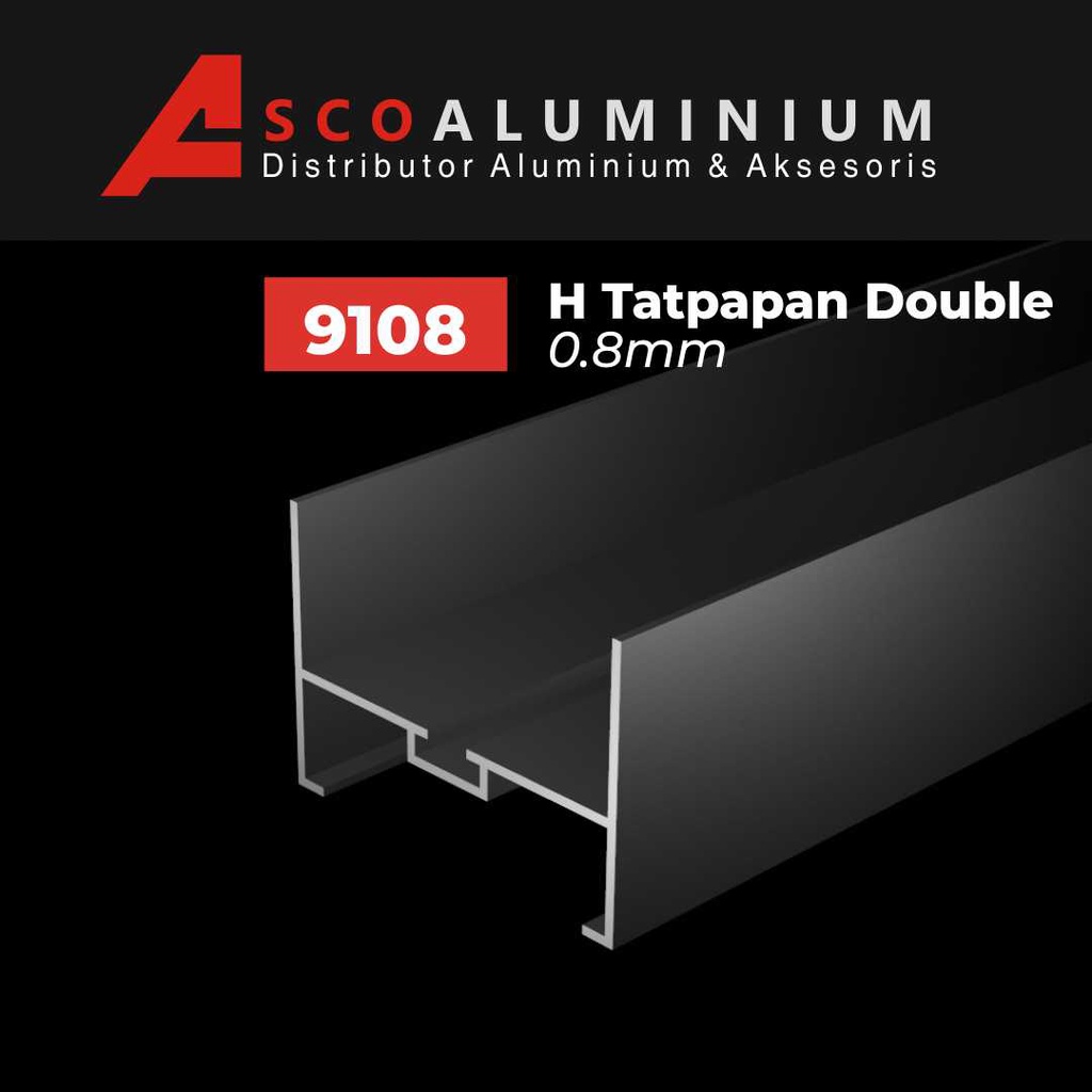 Jual Aluminium Rel Bawah Double Profile 9108 Sliding Door | Shopee ...