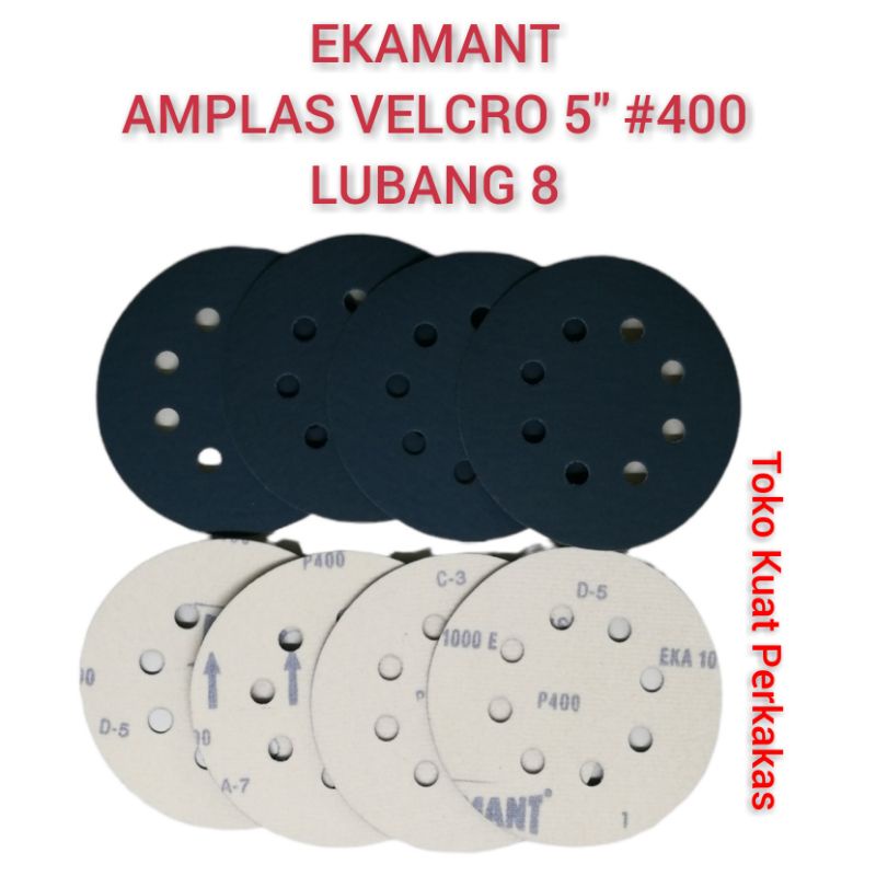 Jual Amplas bulat velcro 5" Abrasive EKAMANT #400 kertas amplas velcro ...