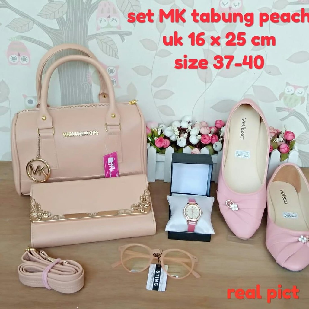 Jual Tas paket 5 in 1 tabung peach | Shopee Indonesia