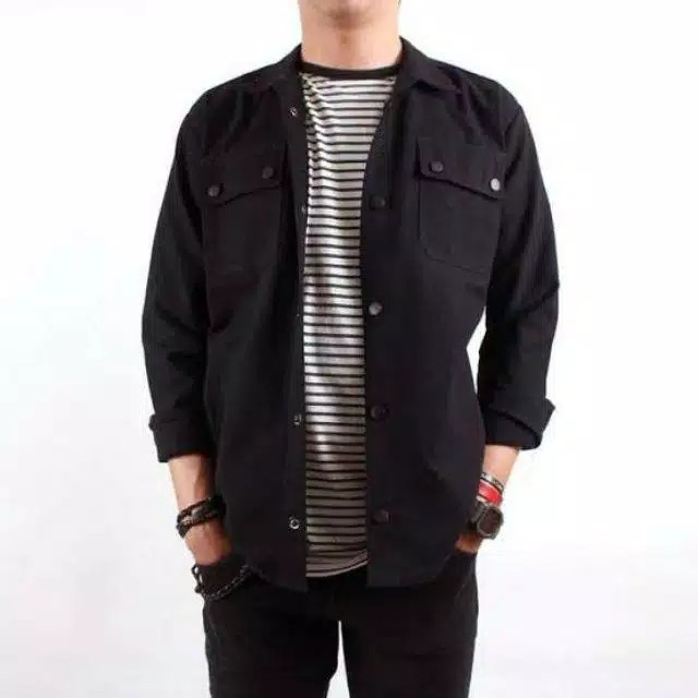 Jual Jaket Kemeja Semi Parka Trucker Size M L XL XXL | Shopee Indonesia