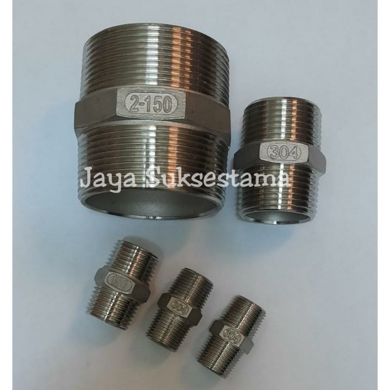 Jual Double Naple Stainless 2 inch SS304 / Double Nipple SUS 304 drat 2 inch | Shopee Indonesia