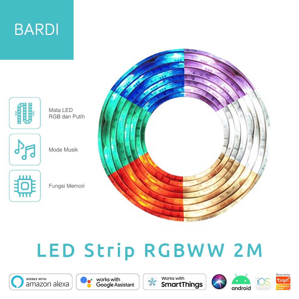 Jual BARDI LED Strip RGBWW 2M 2 meter Lampu RGB Smart Lighting Control ...