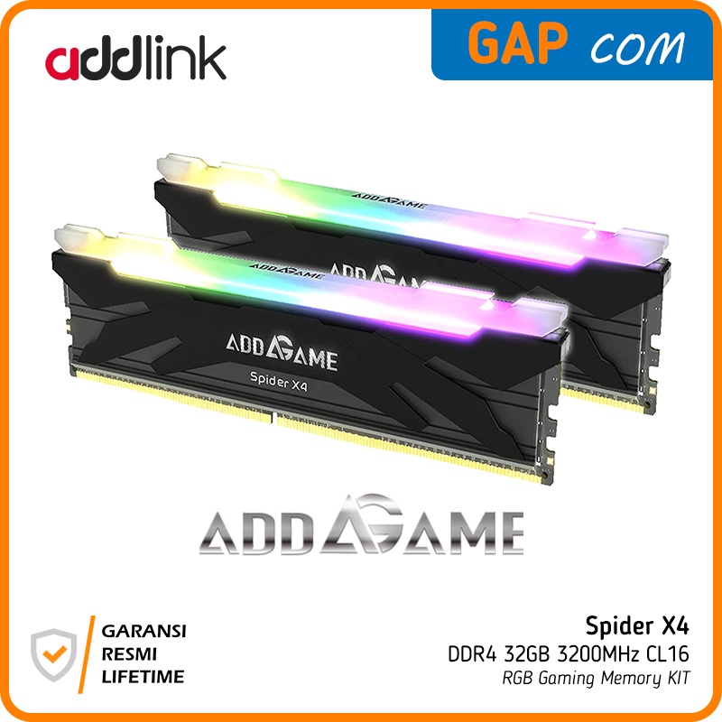 Jual RAM Addlink AddGame Spider X4 RGB DDR4 32GB (2x16GB) 3200Mhz CL16 ...