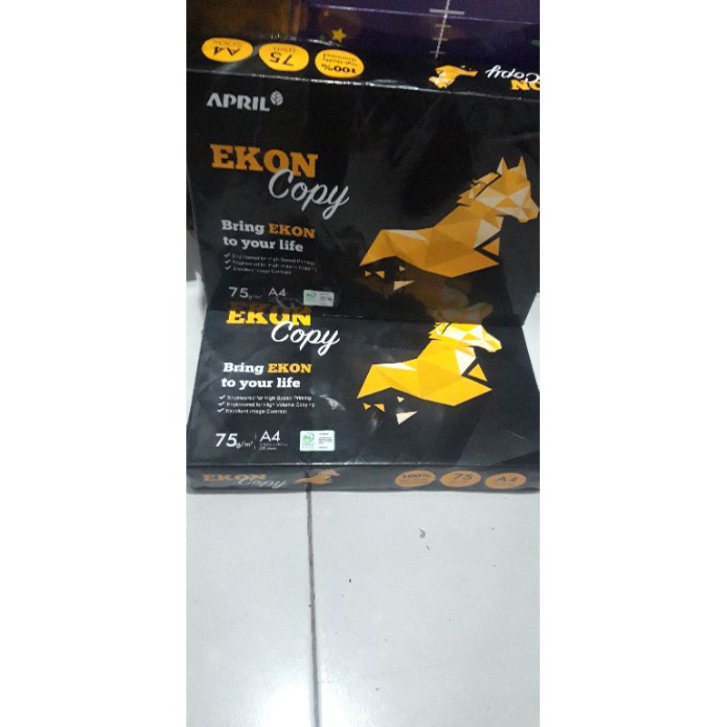 Jual 1 RIM HVS A4 F4 merk EKON COPY ISI 500 LEMBAR | Shopee Indonesia