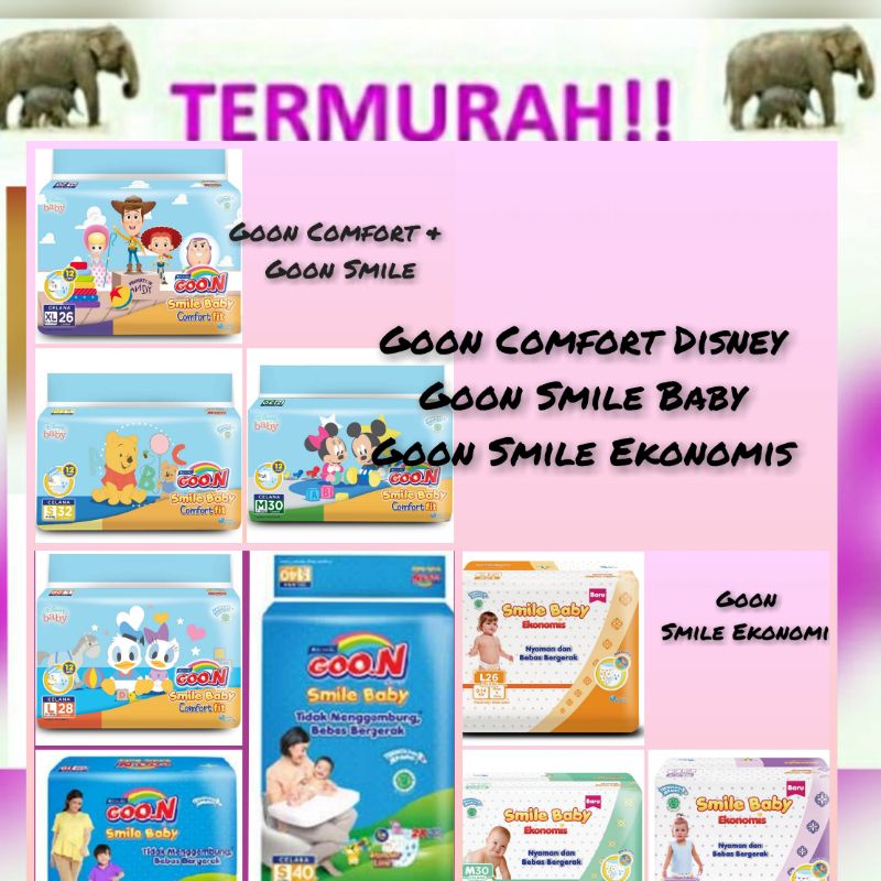 Jual (Size S32 & L28) Goon Smile Baby Pants Comfort - Ekonomis - Disney S32 M30 L28 XL26 M20 L20 ...