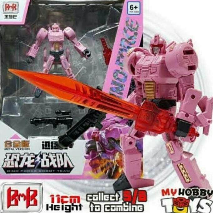 Jual 100% Asli Dino Force Volcanicus Transformers Raptor Pink Robot ...