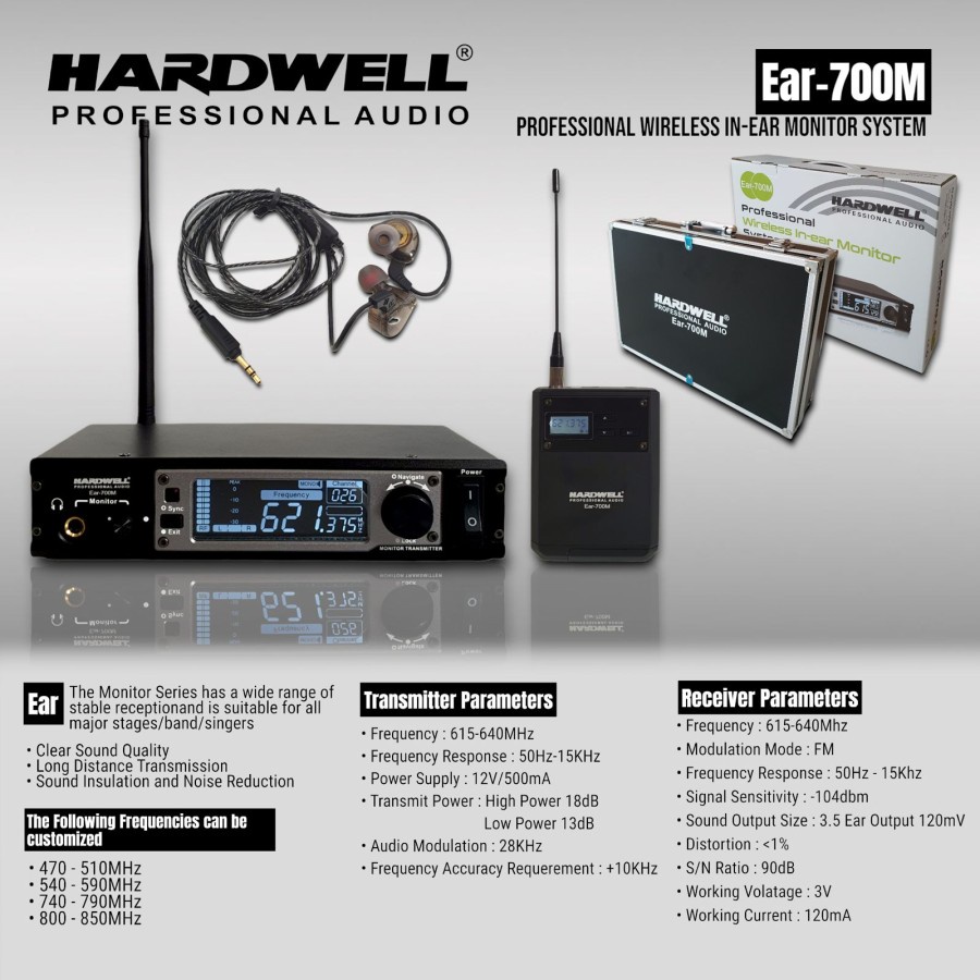 Jual Ear Monitor Wireless HARDWELL EAR 700M / EAR700M (ORIGINAL) EAR 700 M | Shopee Indonesia