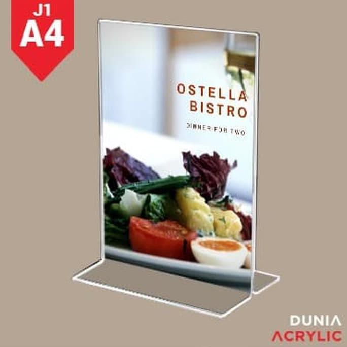 Jual Display Menu a4 / tempat brosur / nomor meja acrylic / akrilik ...
