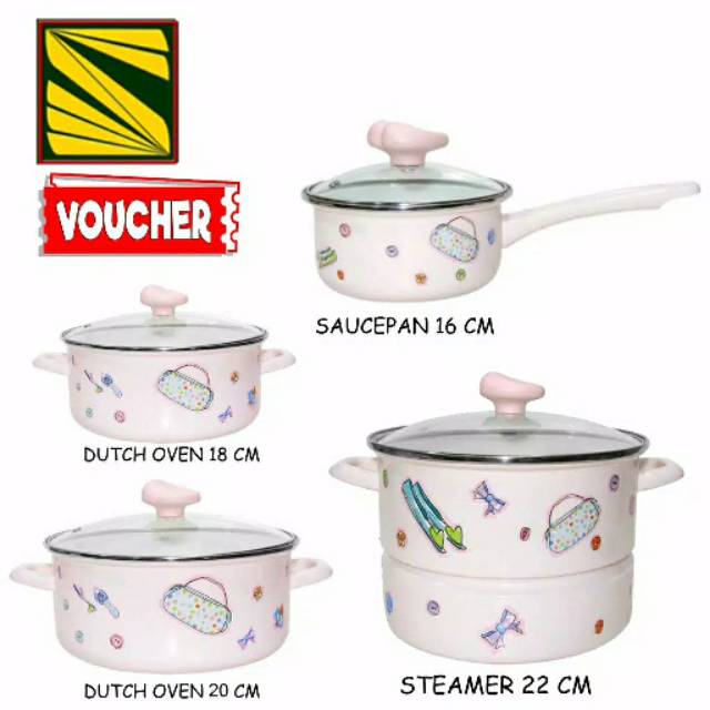 Jual Panci enamel chefina set (BISA COD) panci chefina | Shopee Indonesia
