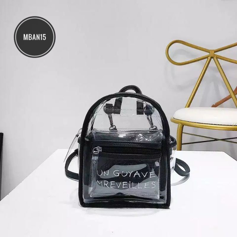 Jual TAS RANSEL TRANSPARAN GOYAVE~TAS GOYAVE~BACKPACK FASHION WANITA ...