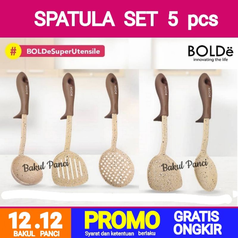 Jual BOLDe SPATULA SET 5 pcs - SUPER UTENSILE - SUTIL SENDOK SUP SAYUR ...