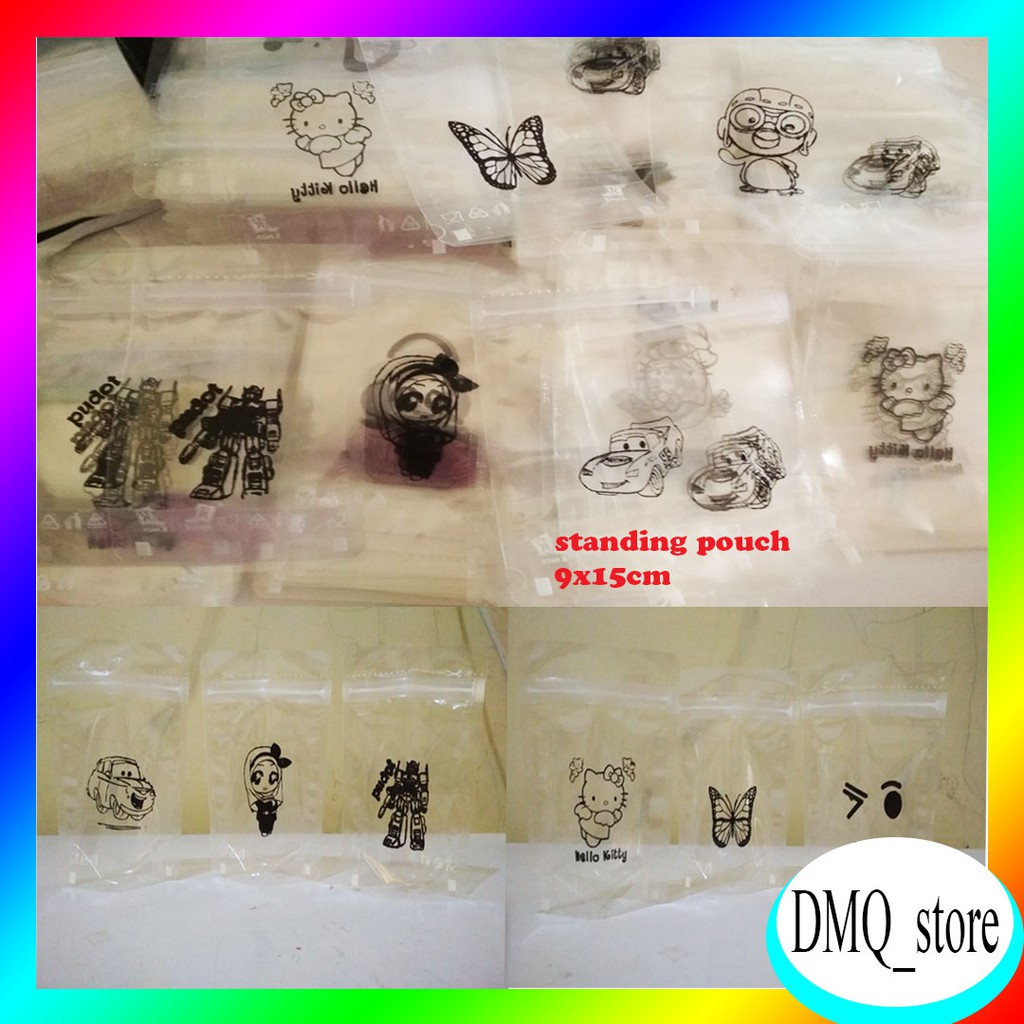 Jual Standing Pouch 9x15 cm Karakter 50 pcs / Plastik Pudot / Standing ...