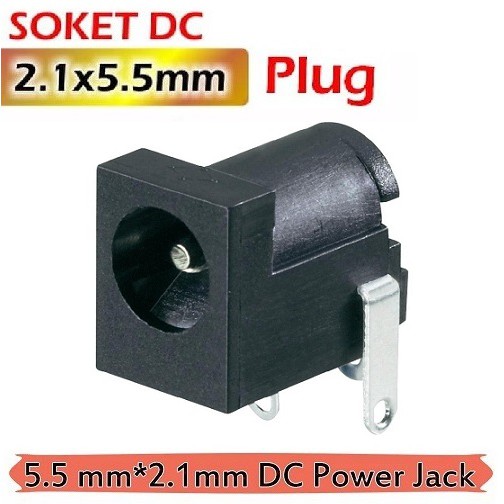 Jual Socket DC In Hitam Female Mount DIP Soket PCB Mount Power Socket ...
