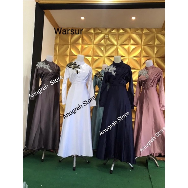 Jual Gaun Satin Modern/ Renda Bordrill Mewah/ Free Bros Cantik | Shopee ...