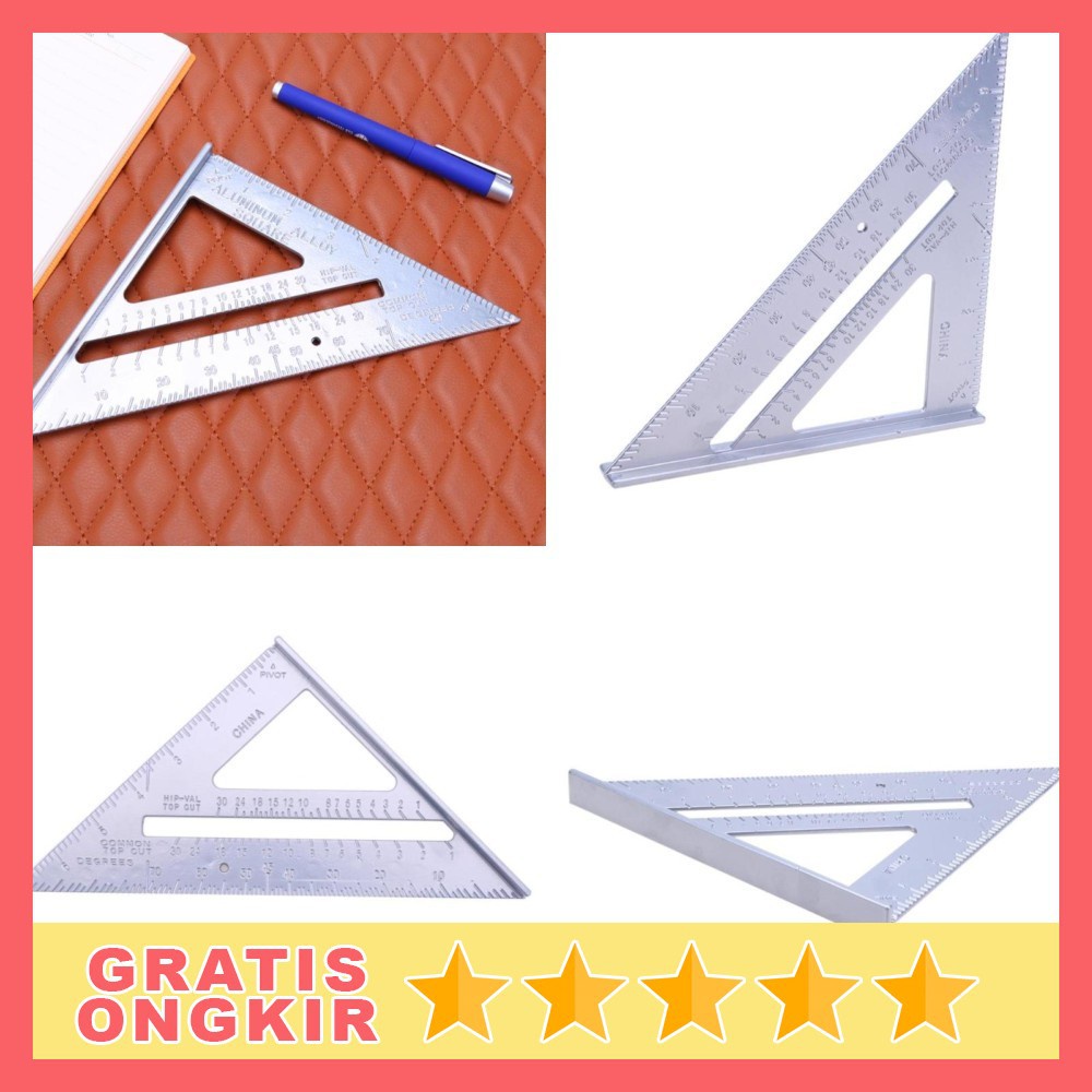 Jual Penggaris Siku Mistar Triangle Ruler Aluminium Penggaris Segitiga ...